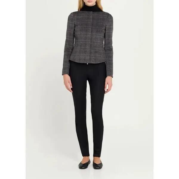 Theory Plaid Tweed Jacket - Wine Multi