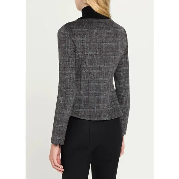 Theory Plaid Tweed Jacket - Wine Multi