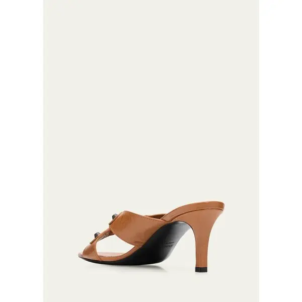 Balenciaga 70mm City Arena Leather Mule Sandals - Creme