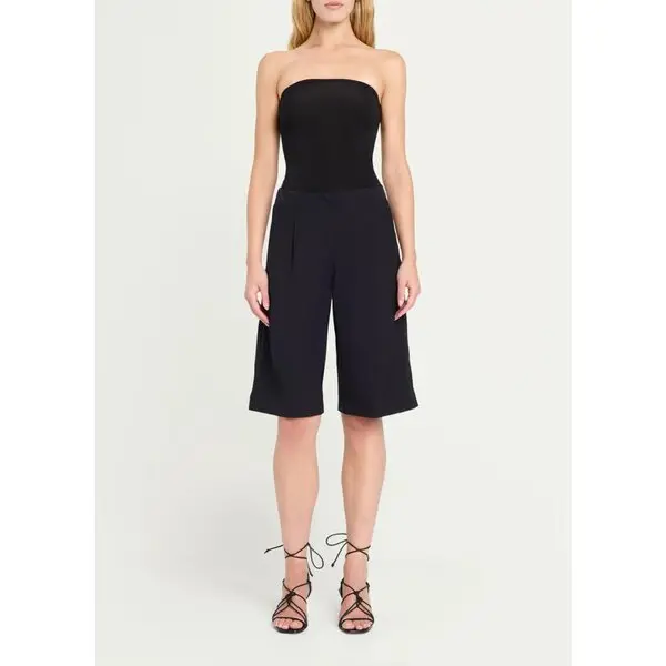 Christopher Esber Redux Strapless Jersey & Wool Bermuda Jumpsuit