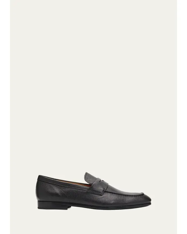 TOD'S Mocassino Gomma Leather Rubber-sole Penny Loafers - Black