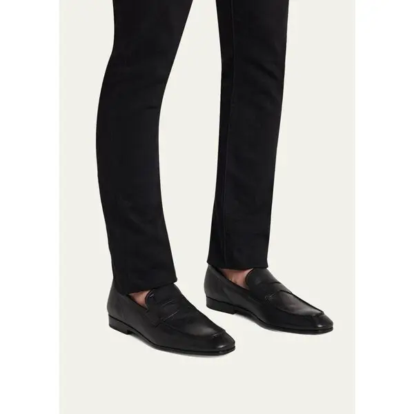 TOD'S Mocassino Gomma Leather Rubber-sole Penny Loafers