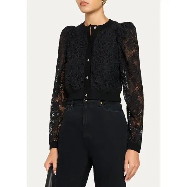 Alice + Olivia Kitty Lace Overlay Cardigan