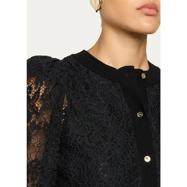 Alice + Olivia Kitty Lace Overlay Cardigan