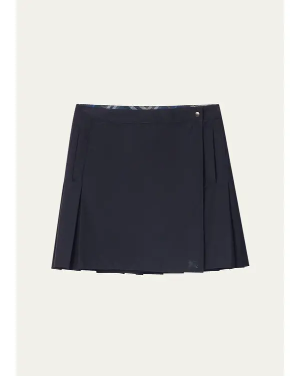 Burberry Nadina Pleated Mini Wrap Skirt