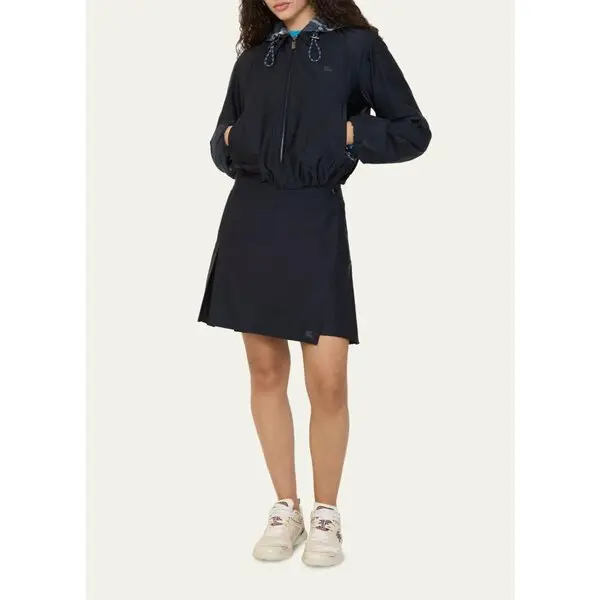 Burberry Nadina Pleated Mini Wrap Skirt