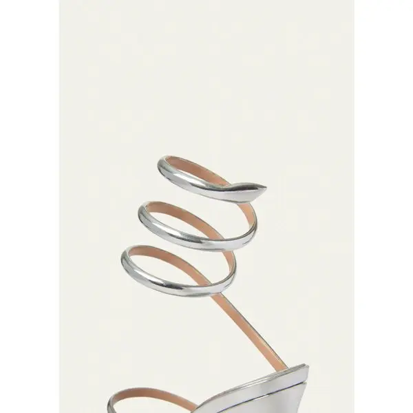 Rene Caovilla 105mm Cleo Metallic Leather Sandals