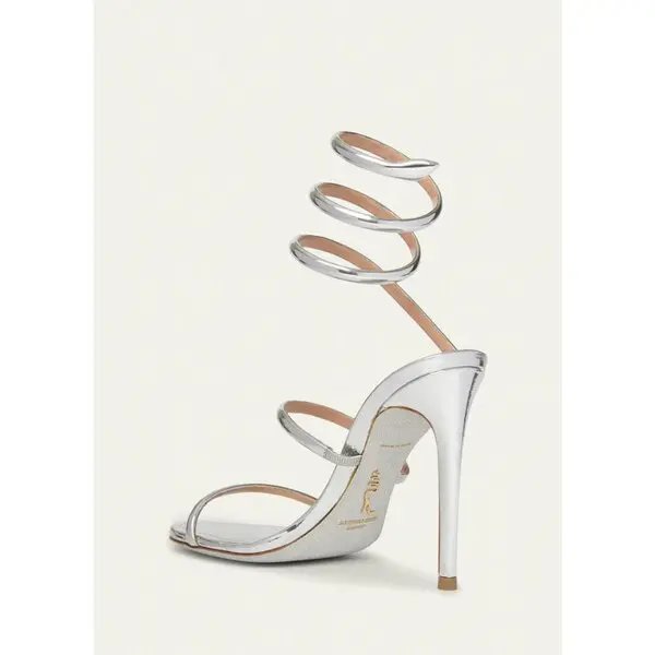 Rene Caovilla 105mm Cleo Metallic Leather Sandals