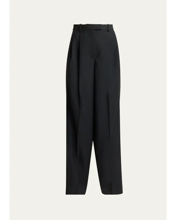 Givenchy Pleated Wool-mohair Tuxedo Pants