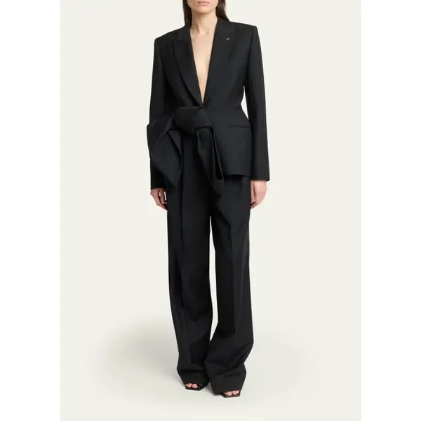 Givenchy Pleated Wool-mohair Tuxedo Pants