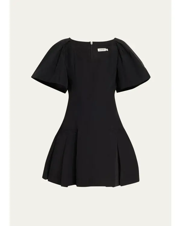 Simkhai Hattie Puff-sleeve Mini Dress - Black