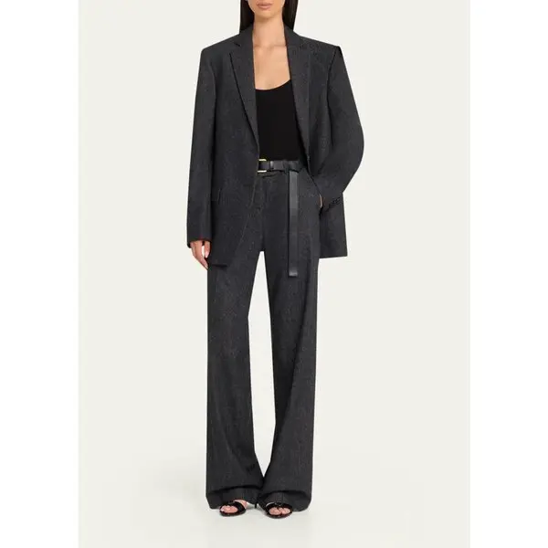Michael Kors Camilla Wide-leg Melange Wool Trousers