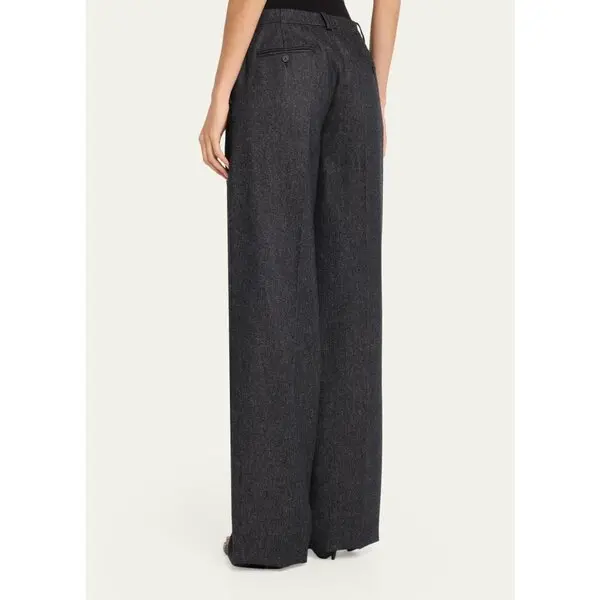 Michael Kors Camilla Wide-leg Melange Wool Trousers