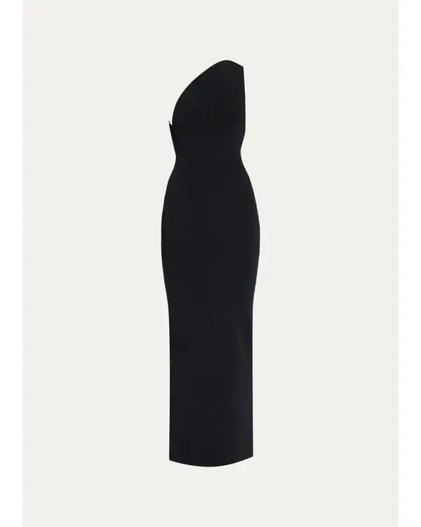 Christopher Esber Concave Wired One-shoulder Knit Dress