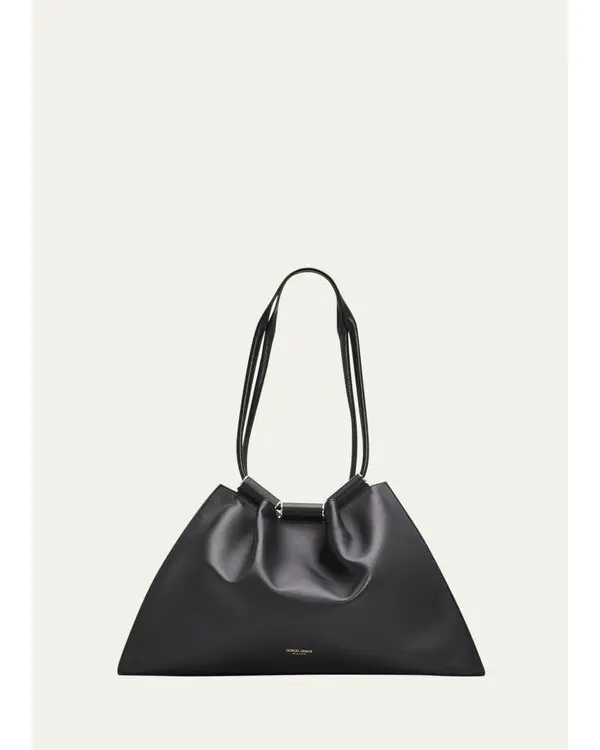 Giorgio Armani Medium Lamb Leather Shopper Tote Bag