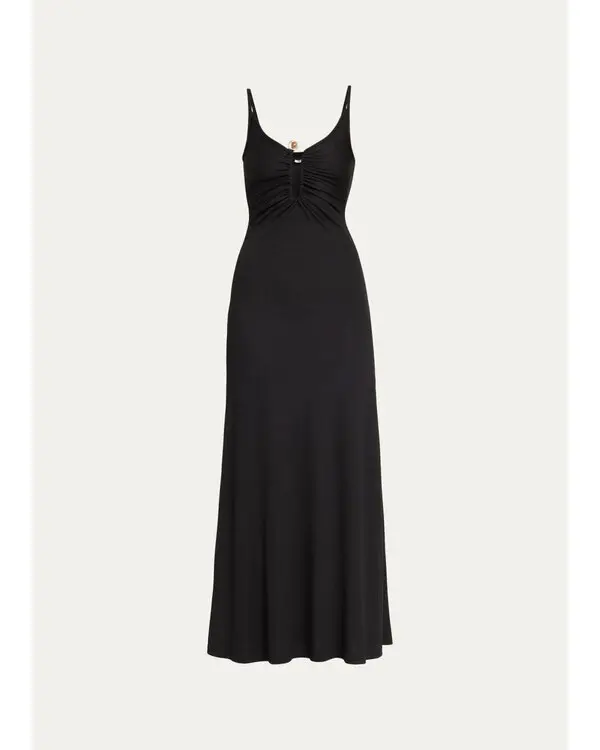 Christopher Esber Droplet Crystal Clasp Cami Maxi Dress