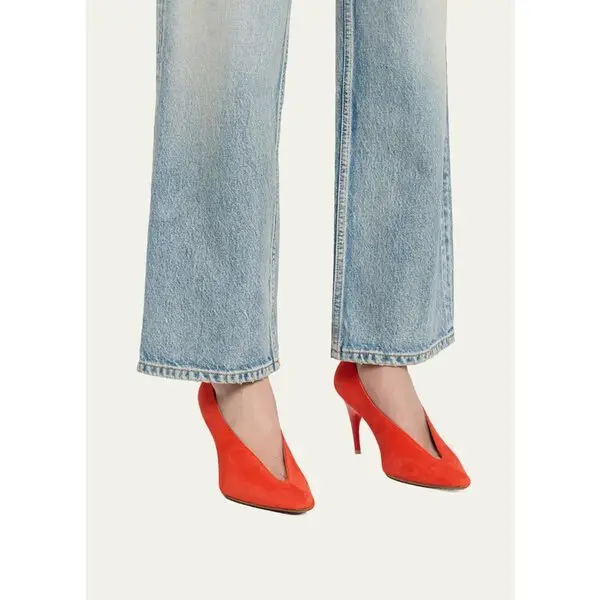 Balenciaga 90mm Duchesse Suede Pumps - Red