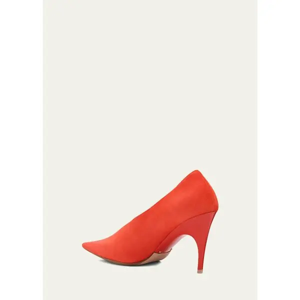 Balenciaga 90mm Duchesse Suede Pumps - Red