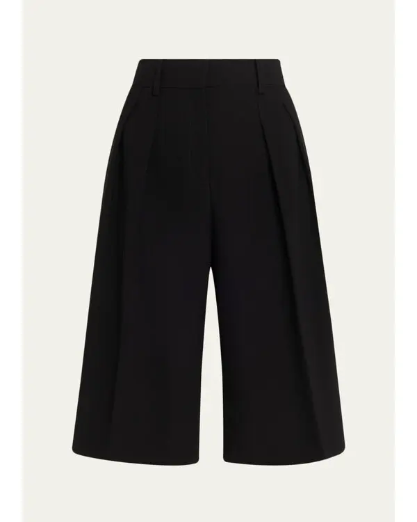 Michael Kors Pleated Wide-leg Bermuda Shorts