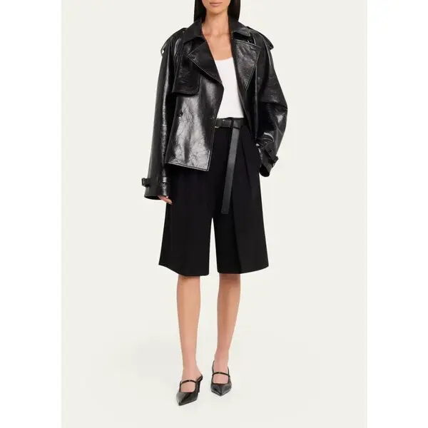 Michael Kors Pleated Wide-leg Bermuda Shorts
