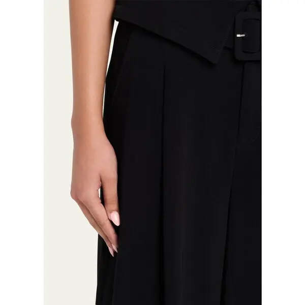 Cinq À Sept Lorena Belted Drapey Crepe Pants