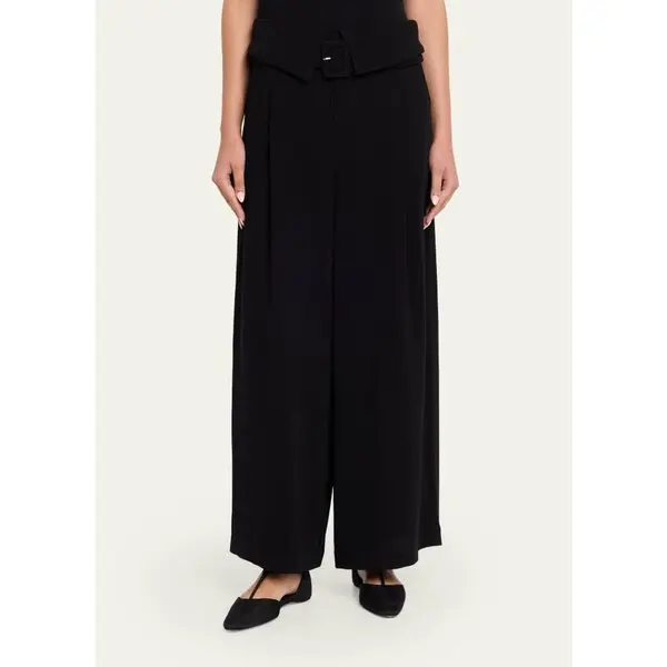 Cinq À Sept Lorena Belted Drapey Crepe Pants