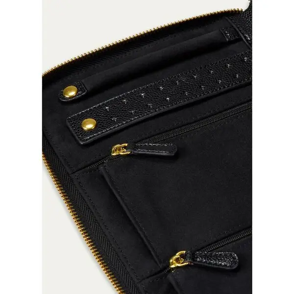 Wolf Lauren Large Vegan Leather Portfolio - Black