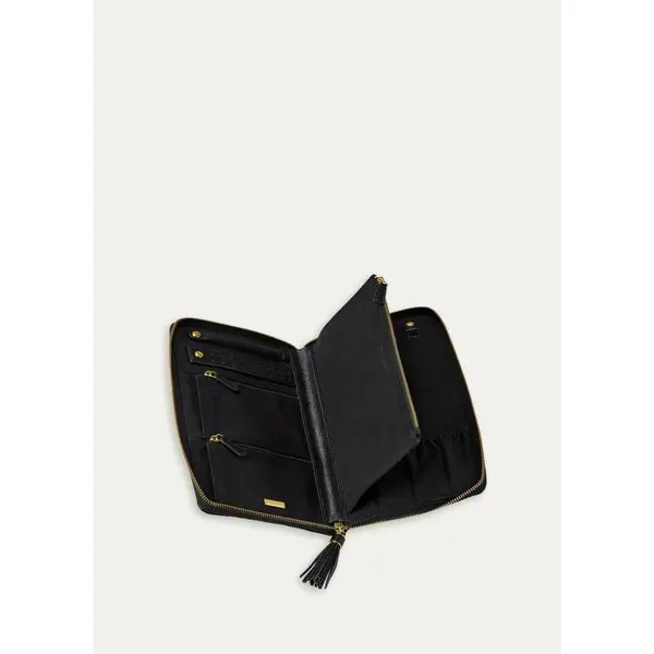 Wolf Lauren Large Vegan Leather Portfolio - Black