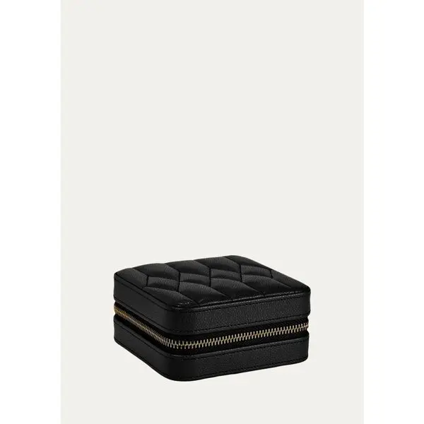 Wolf Lauren Vegan Leather Zip Travel Case - Black