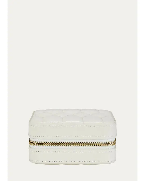 Wolf Lauren Vegan Leather Zip Travel Case - Ivory