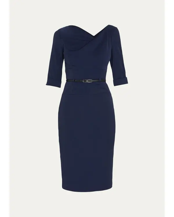 Black Halo Jackie 3/4-sleeve Sheath Dress