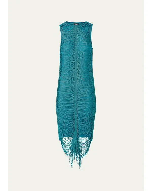 Akris Sleeveless Silk Knit Midi Sheath Dress