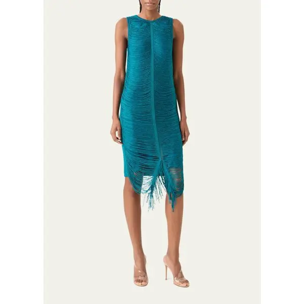 Akris Sleeveless Silk Knit Midi Sheath Dress