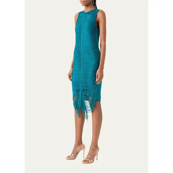 Akris Sleeveless Silk Knit Midi Sheath Dress