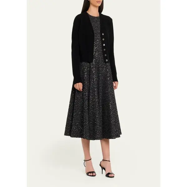 Michael Kors Sleeveless Sequin Cotton Midi Dress