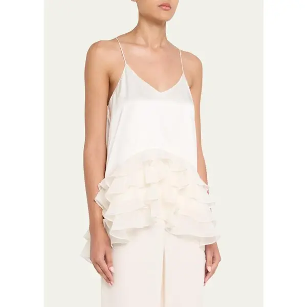 Cinq À Sept Cabrina Silk Ruffled Top