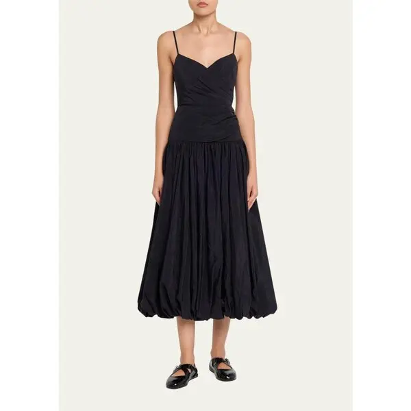 Cinq À Sept Fia Drop-waist Bubble Midi Dress - Black