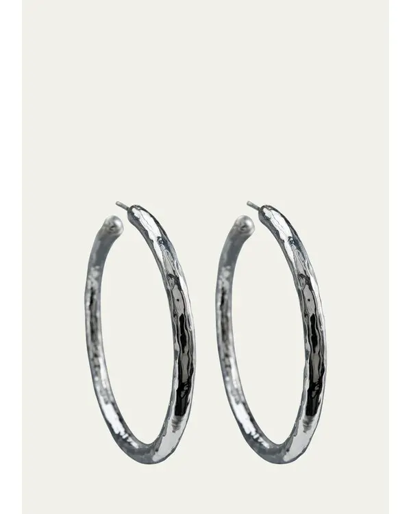Ippolita Large Hammered Hoop Earrings In Sterling