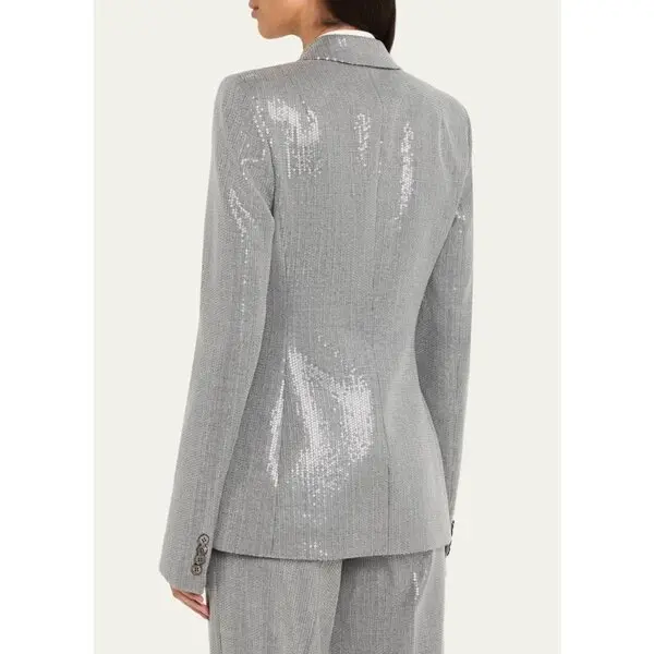 Michael Kors Double-breasted Pinstripe Sequin Jacket