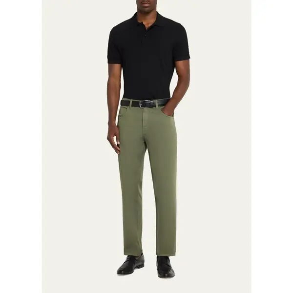 Cesare Attolini Cotton Slim Straight-leg Five-pocket Pants - Green