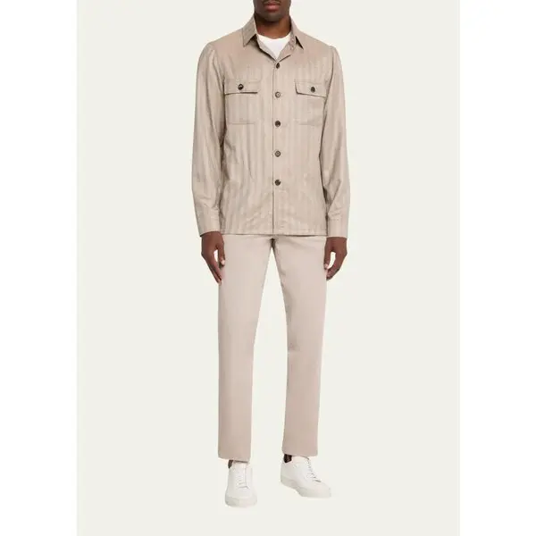 Cesare Attolini Cotton Slim Straight-leg Five-pocket Pants - Green