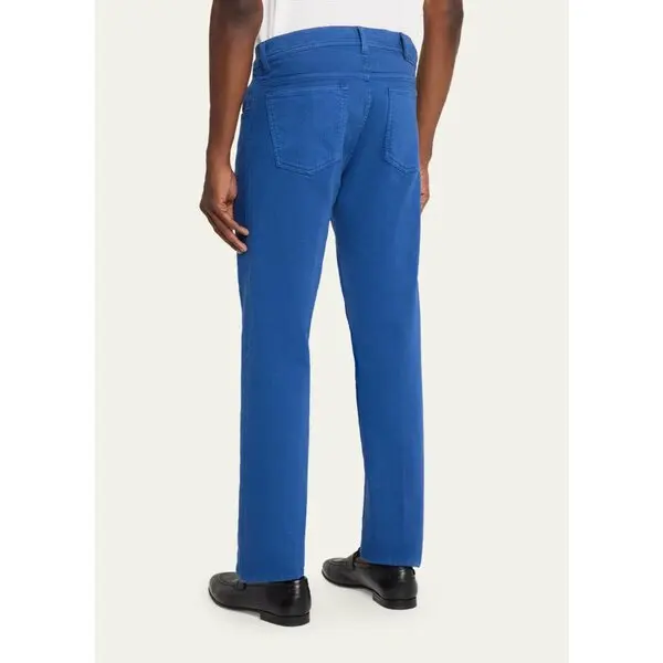 Cesare Attolini Cotton Bull Slim Straight-leg Five-pocket Pants - Blue