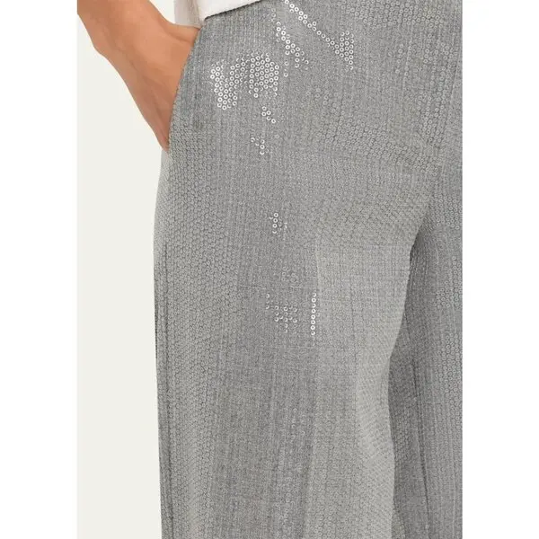 Michael Kors Camilla Sequin Pinstripe Wide-leg Trousers