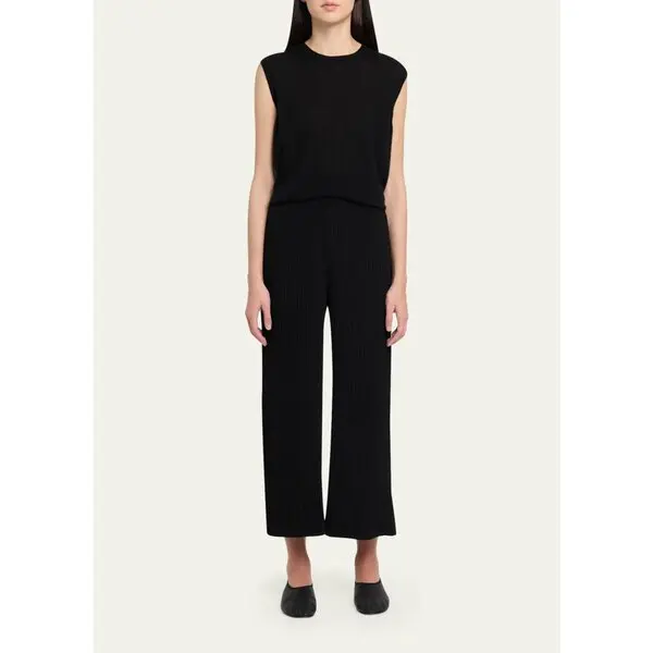 Issey Miyake Hatching Plisse Straight-leg Crop Pants