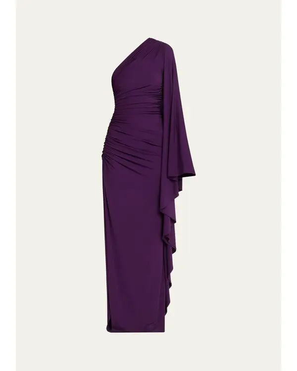 Michael Kors Draped One-shoulder Column Gown