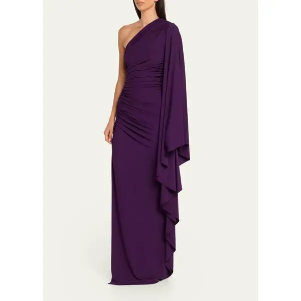 Michael Kors Draped One-shoulder Column Gown