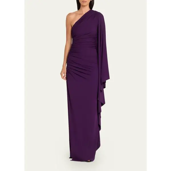 Michael Kors Draped One-shoulder Column Gown