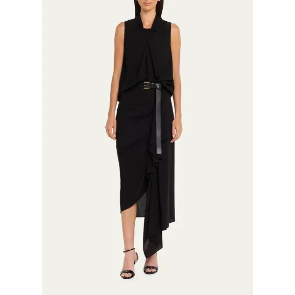 Michael Kors Sleeveless Knotted Wool Shell