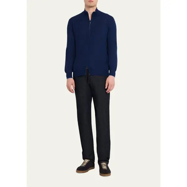 Cesare Attolini Cashmere Mock Neck Full-zip Sweater