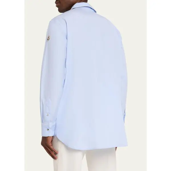 Moncler Fil-a-fil Cotton Long-sleeve Shirt